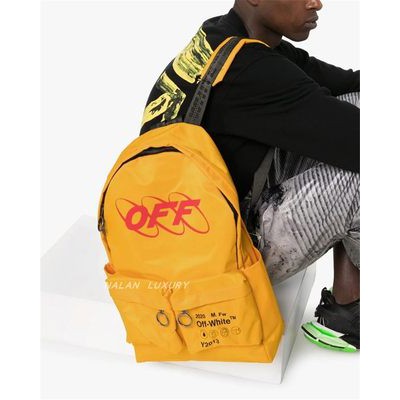 ℂ⅚ซื้อ Off-White 19fw กระเป๋าเป้สะพายหลังพิมพ์ลายตัวอักษรสีเหลืองสดใส - nucgx9r0cu - ThaiPick