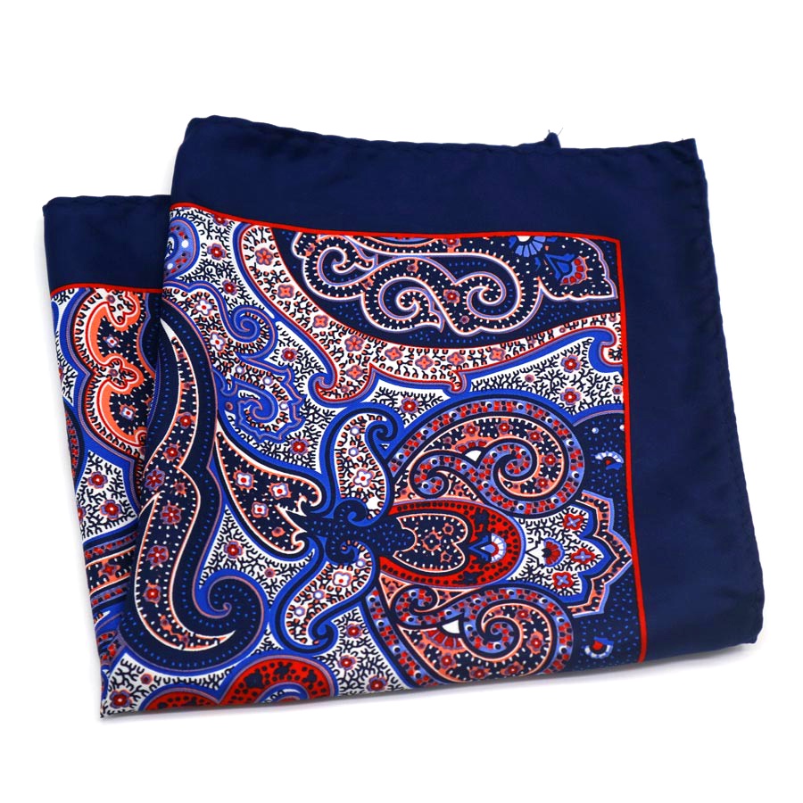 ใหม่ยอดนิยม 32 x 32 ซม.ผ้าเช็ดหน้าขนาดใหญ่ Man Paisley Flower Dot ...