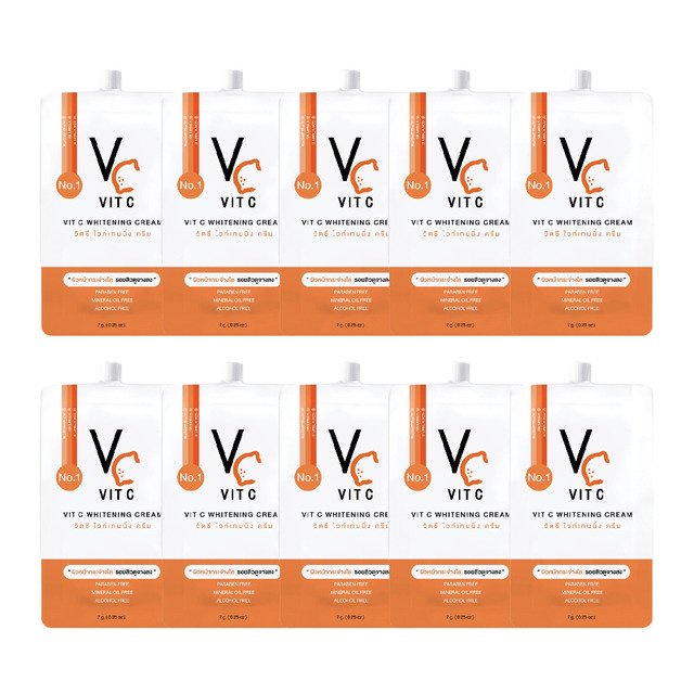 พร้อมส่ง ถูก ของแท้(ได้ 10 ซอง)VC Vit C Whitening Cream วีซี วิตซี ไวท์ ...