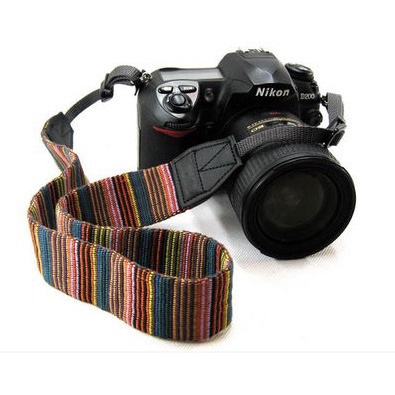 B10pcs Ethnic Style Stripes Wide Edge Soft Neck Camera Straps Shoulder ...
