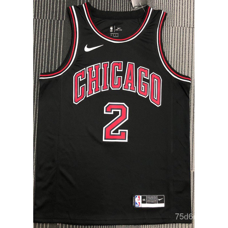 【hot pressed】NBA jersey Chicago Bulls No.2 BALL red white and black ...