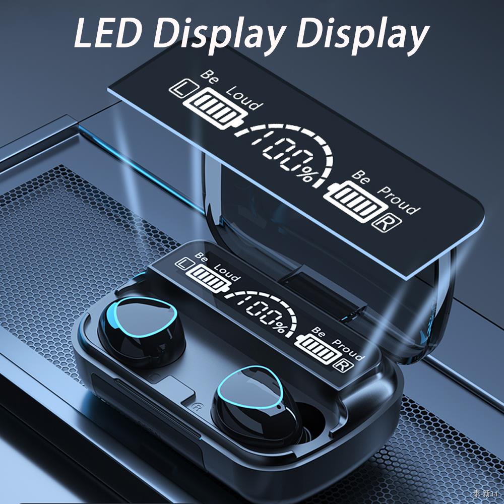 TWS Wireless Earphone with Mic HD LED Display Waterproof Earbuds Bass ...