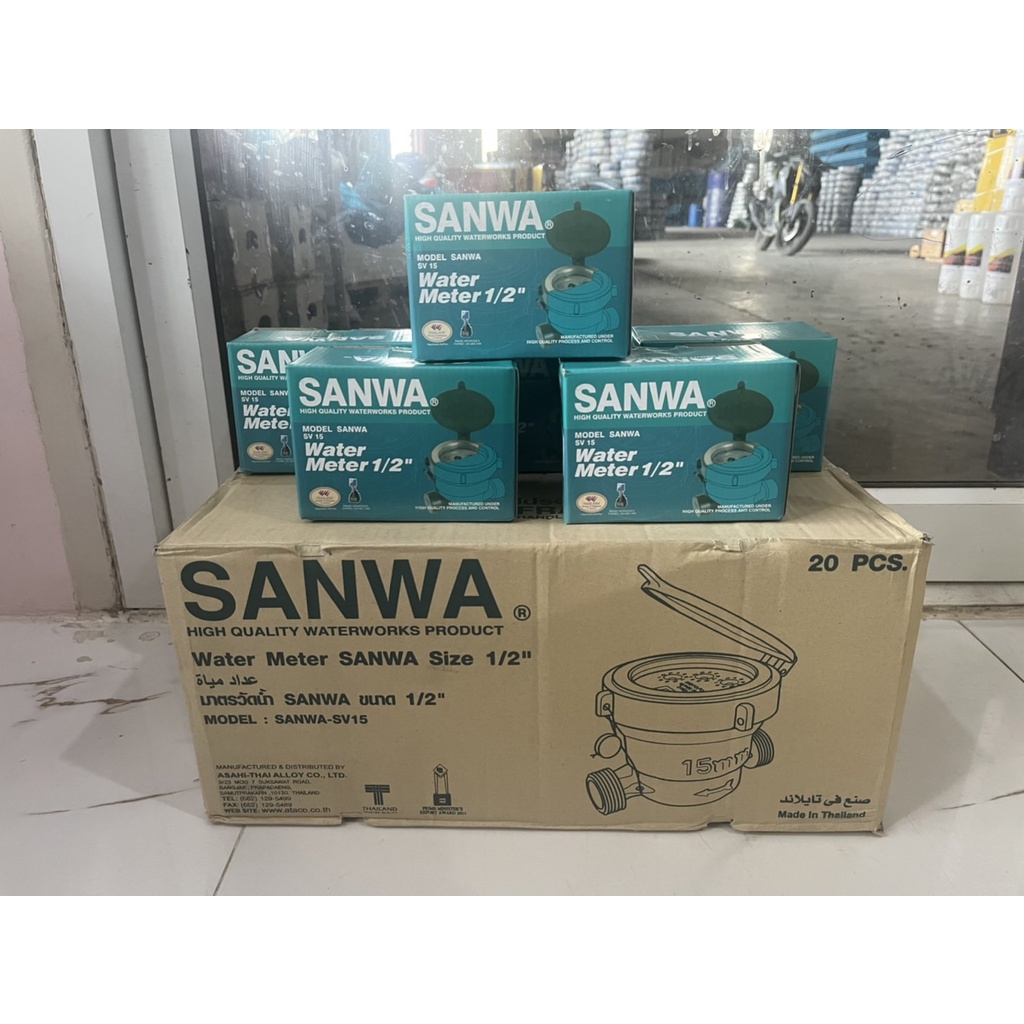 มิเตอร์น้ำ ซันวา SANWA มาตรวัดน้ำ ซันวา SANWA ขนาด 12 (4หุน) มิตเตอร์น้ำ มิดเตอร์น้ำ มิเตอน้ำ ...