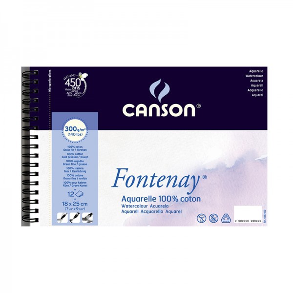 Canson Fontenay สมุดสันห่วง หนา 300g ขนาด1825 ซม. (บรรจุ 12 แผ่น) 200 ...