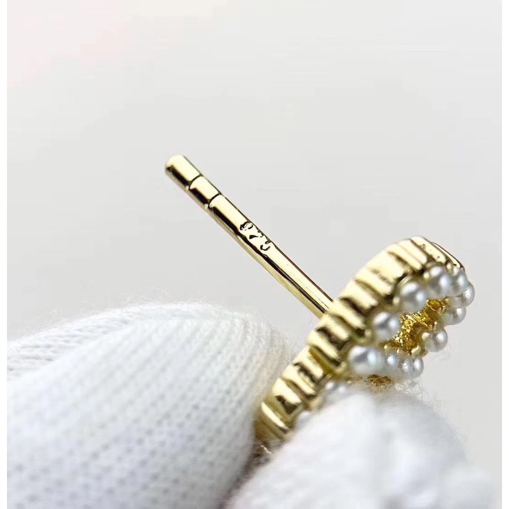 พร้อมส่ง Dior S925 Sterling Silver Women s Jewelry Fashion CD Creative Simple Carnation Earrings ...