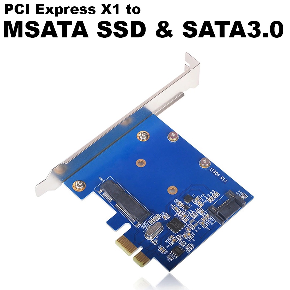 PCI Express X1 to MSATA SSD SATA 3.0 Combo Expansion Card 6Gbps ASM1061 ...