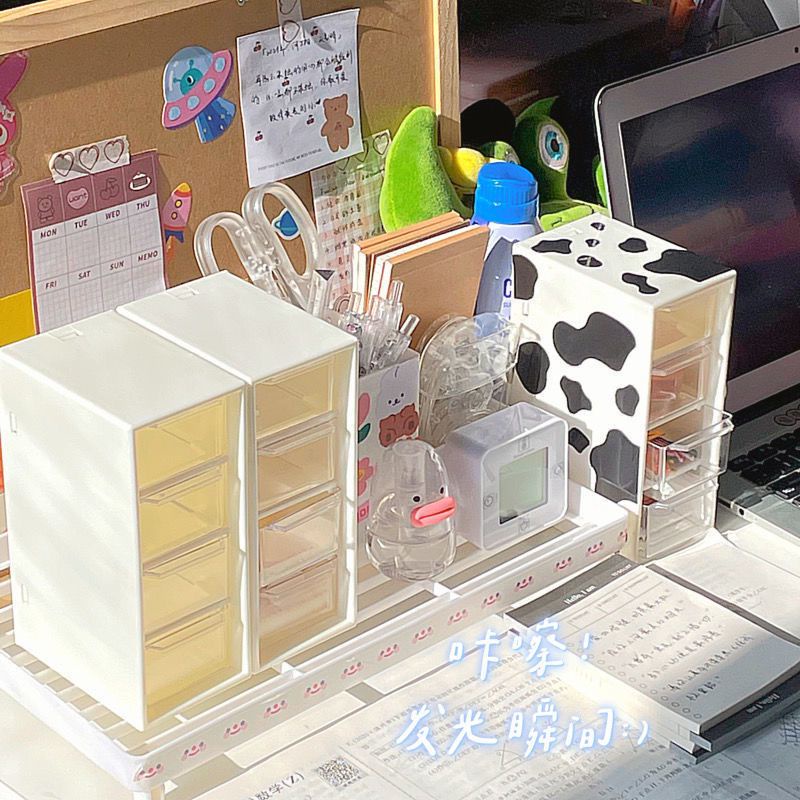 Ohaya Desktop Drawer Type Storage Box 4 grids Storage Cosmetic Journal ...
