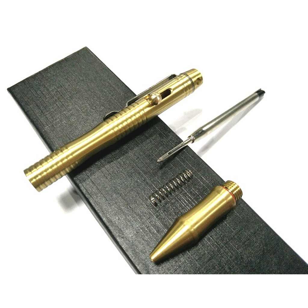 Bolt Type Handmade Brass Pen Tactical Brass Copper Gel Pen Stainless ...