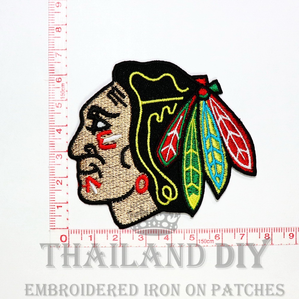 ตัวรีดติดเสื้อ นักรบ ชนเผ่า หน้าคู่ อินเดียนแดง ขนนก Red Indian Warrior ...