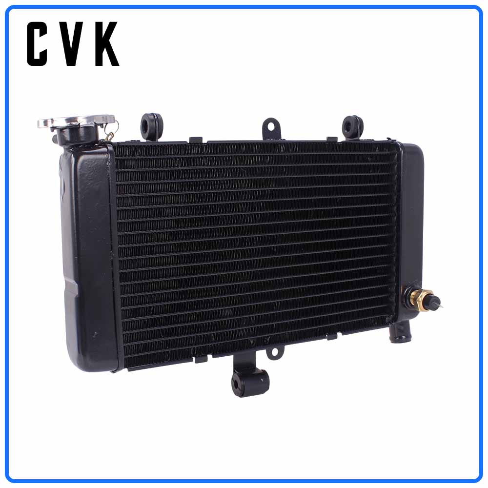CVK Motorcycle Aluminium Black Radiator Cooler Cooling Water Tank For ...