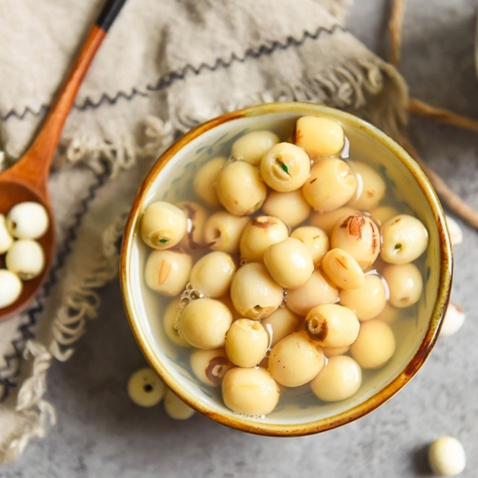 Xiangtan Natural Coreless White Lotus Seed ลอกผ่าน Core White Lotus ...