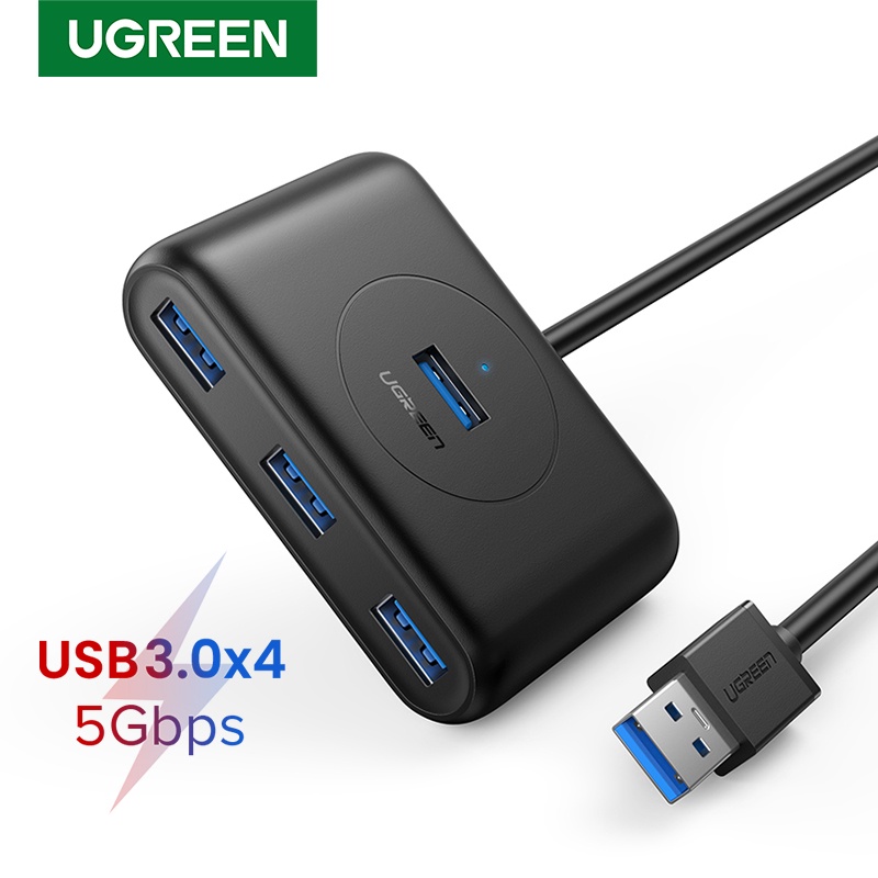 Ugreen 4 - Port Usb 3 . 0 Hub อะแดปเตอร์แยกขยายช่องเสียบ Usb ความเร็วสูงสําหรับฮาร์ดไดรฟ์ Usb ...