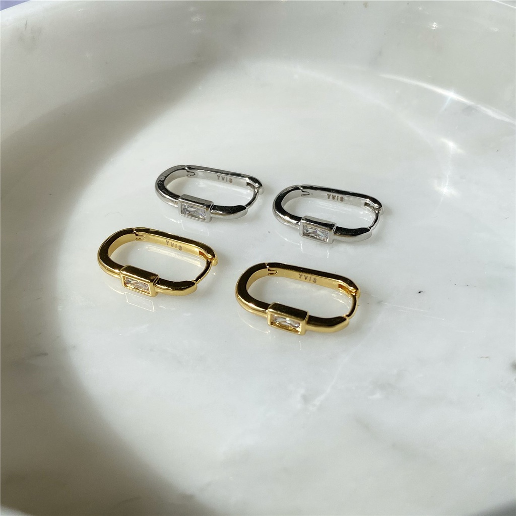 YVIS rectangle gem u shape hoop - 65p271atd4 - ThaiPick