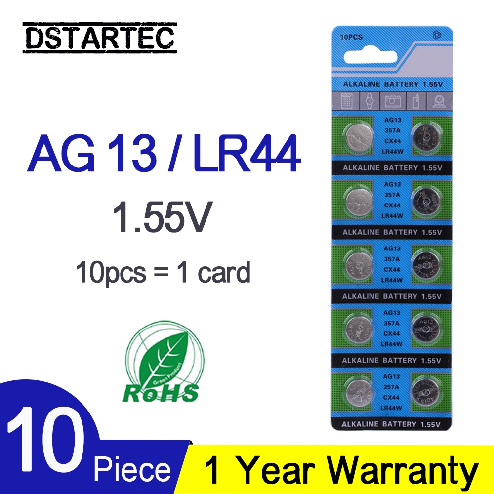 แบตเตอรี่10CS Button Battery 1.55V AG13 LR44 L1154 SR47 SG13 SR1154 S76 ila SR44 G13A G13 AG 13 ...