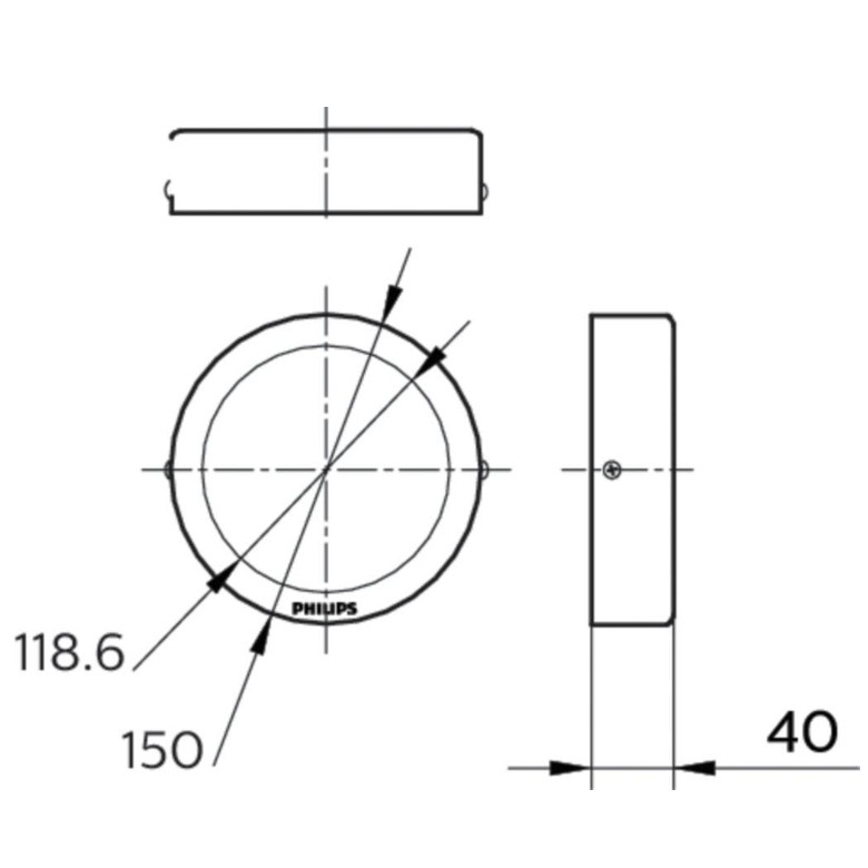 PHILIPS LED PANEL กลมติดลอย 8 นิ้ว LED 18W Natural White 4000K รุ่น ...
