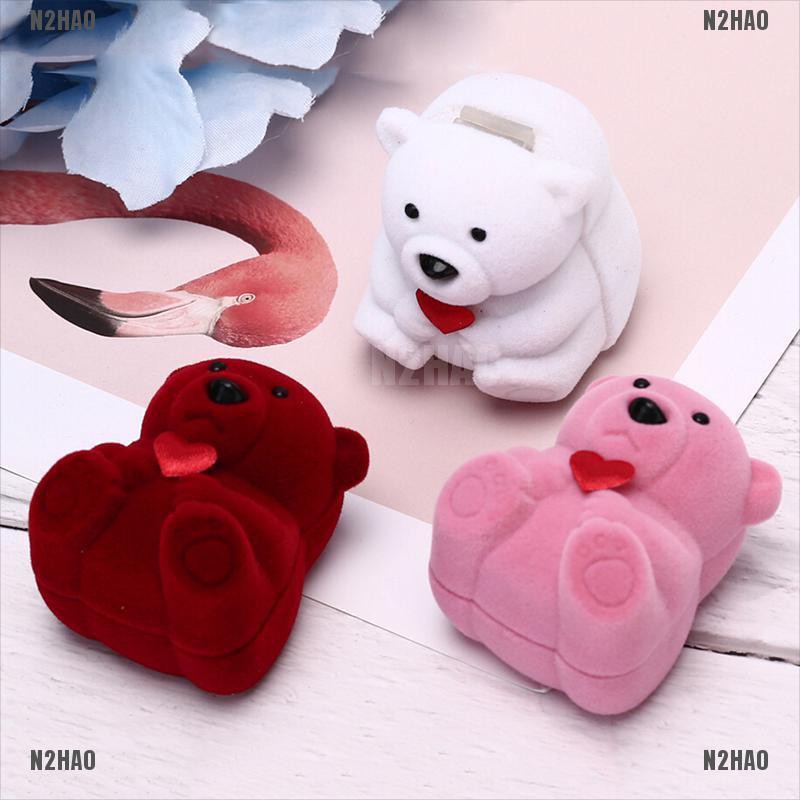 N2HAO Decor Velvet Bear Jewelry Gift Box for Rings Small Earrings Pendant Necklace - cupcake.th ...