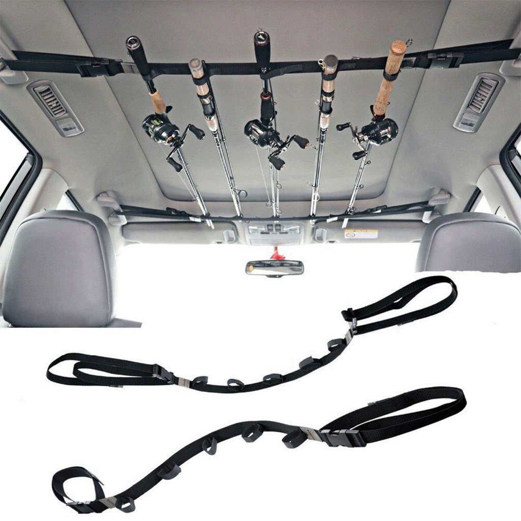 2 Pcs Car Fishing Rod Strap Vehicle Fishing Rod Carrier Stand Holder ...
