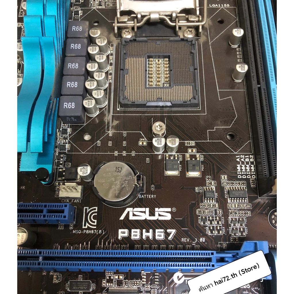 ของแท้ พร้อมส่ง เมนบอร์ด ASUS P8H67 1155 Pins รองรับการ์ดจอ CPU 2nd ...