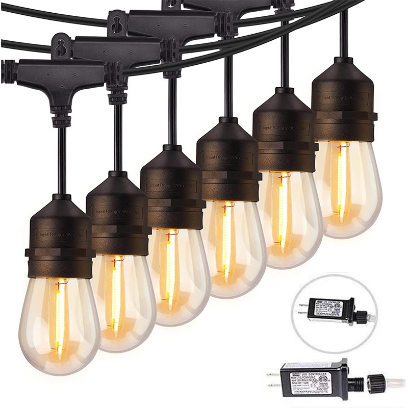 กระแสน้ำS14 LED String Lights E27 Retro Edison Filament Bulb Outdoor ...
