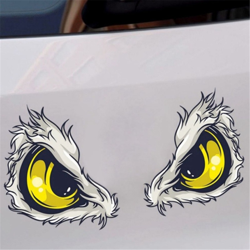 3D Stereo Reflective Cat Eyes Car Stickers Car Side Fender Sticker ...