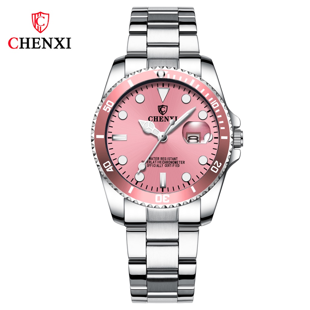 Chenxi CHENXI พร้อมส่ง นาฬิกาข้อมือควอตซ์แฟชั่น สายแสตนเลส กันน้ํา มีปฏิทิน สีเขียว สําหรับบุรุษ ...