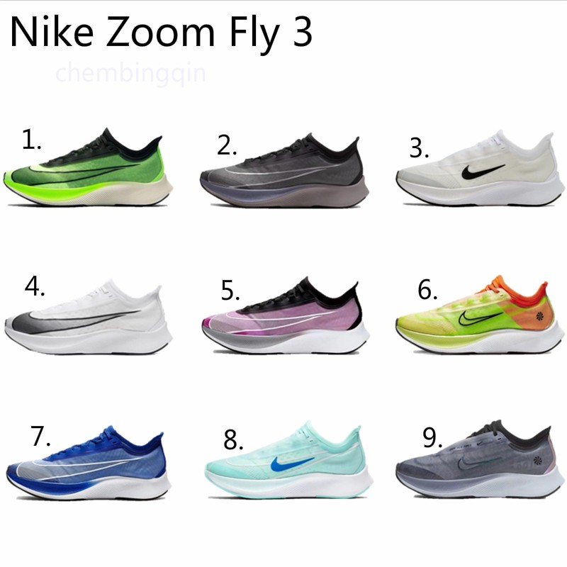 Nike Zoom Fly 3 รองเท้ากีฬารองเท้าวิ่งมาราธอนสําหรับผู้ชายและผู้หญิง ...