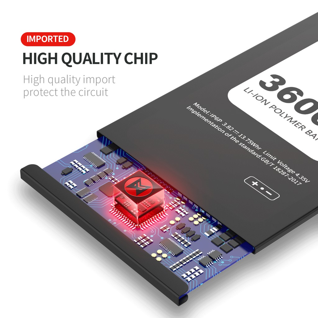 แบตเตอรี่โทรศัพท์มือถือHONEMALL High Caacity AAAAAA Battery For ihone 6 ...