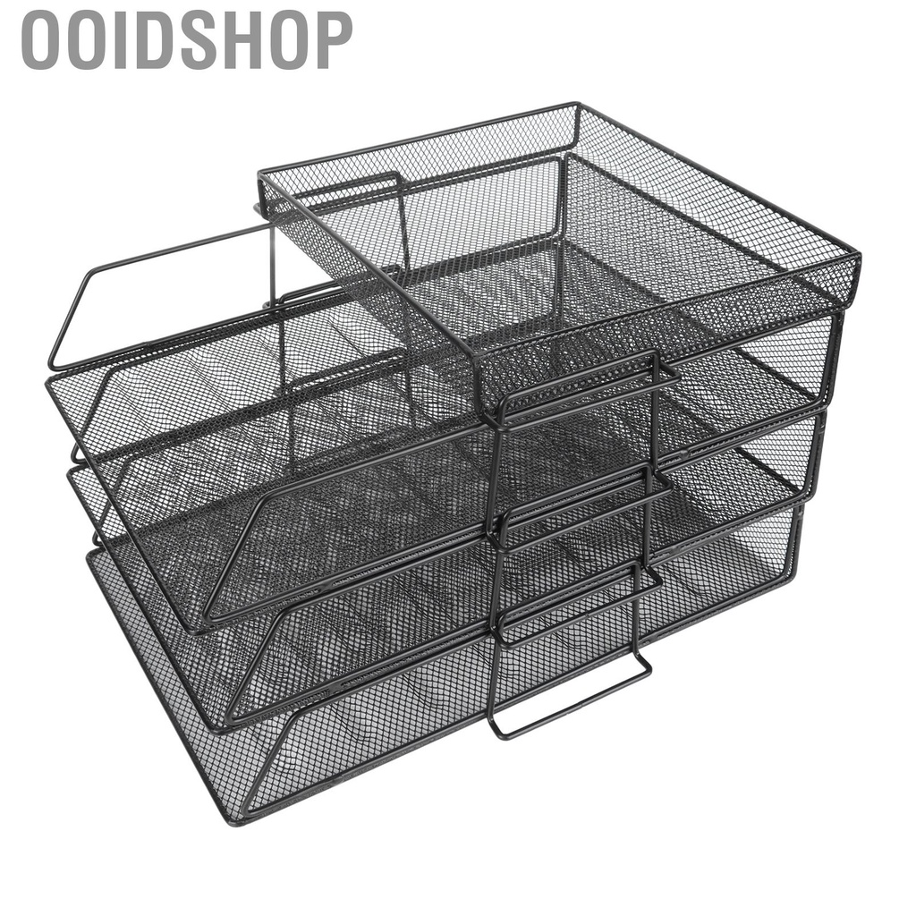 Ooidshop 4Pcs File Rack Stackable Separable Mesh Hollow Design Large ...