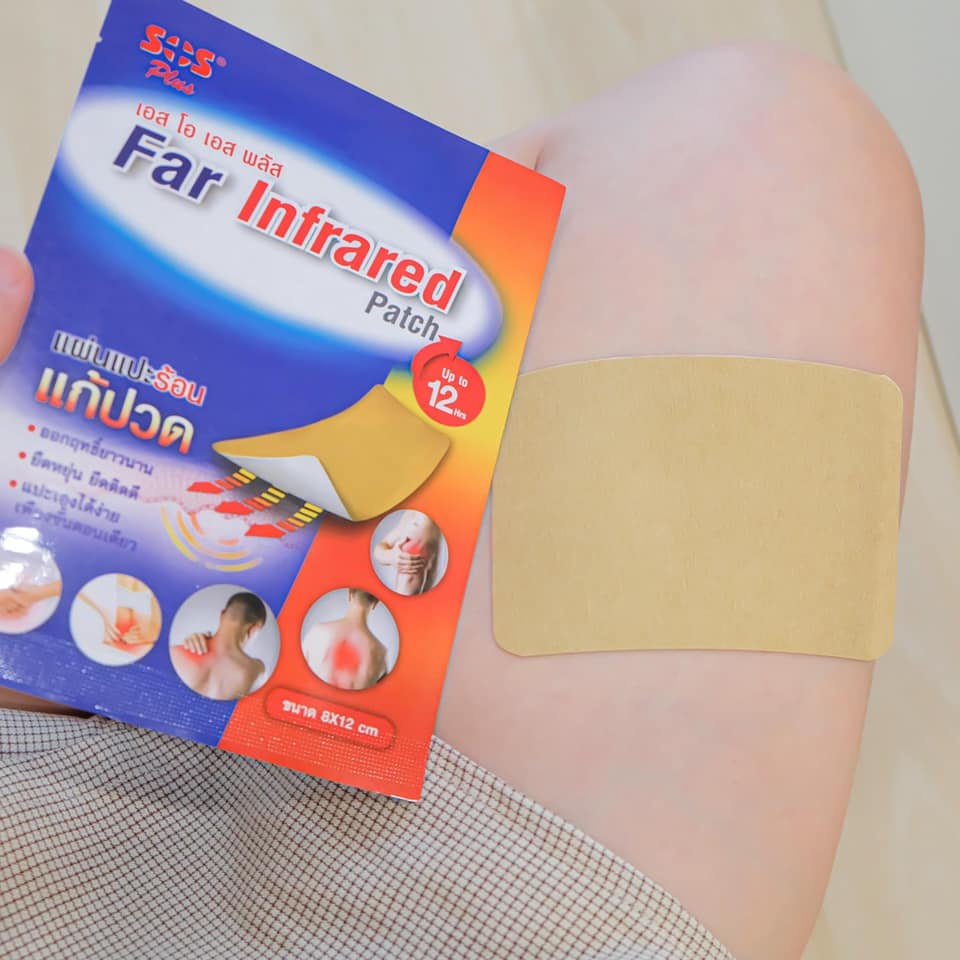 SOS Far Infrared Patch เอส โอ เอส พลัส แผ่นแปะร้อน แก้ปวด 8x12cm. 1 ...