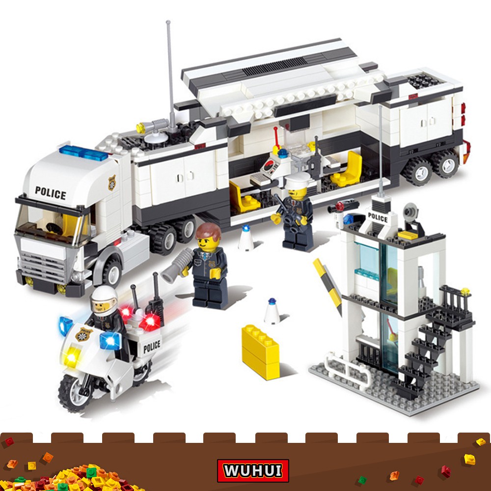 WUHUI Lego Building block suit City Police Car Minifigures Toy Building ...