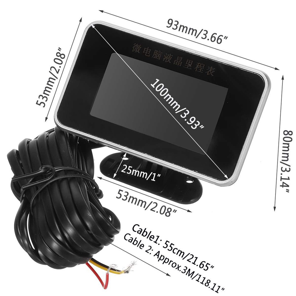 12V24V Digital Car Speedometer Speed Meter Odometer Gauge 2 IN 1 Car ...