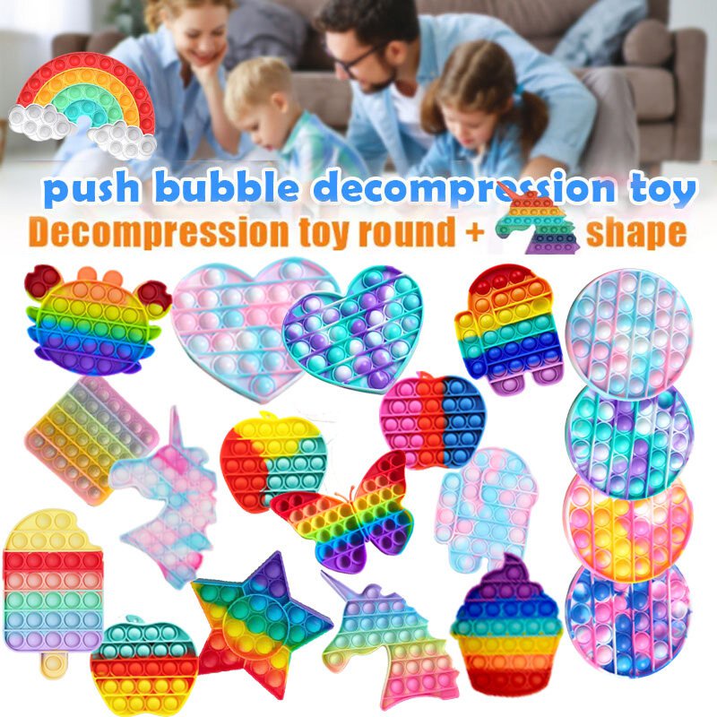 COD 1x Pop It Fidget Toy Push Bubble Fidget Sensory Toy Among US shape ...