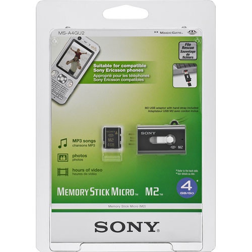 แท้ 100 Sony M2 4GB Memory Stick Micro (M2) with USB Adapter ...