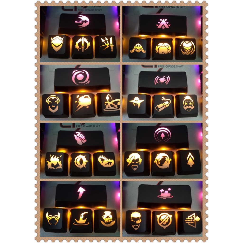 Overwatch hero skills transparent keycap custom mechanical keyboard ...