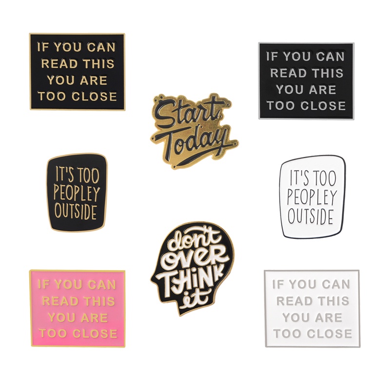 Quote Pin Funny Letter Enamel Pins Brooches Need Personal Space Badges ...