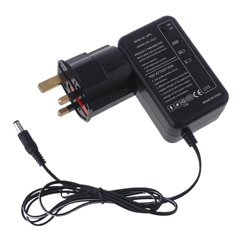 lucky* UK Plug 5000mAh 5V 9V 12V 1A 5.5x2.1mm Output UPS Battery Pack ...