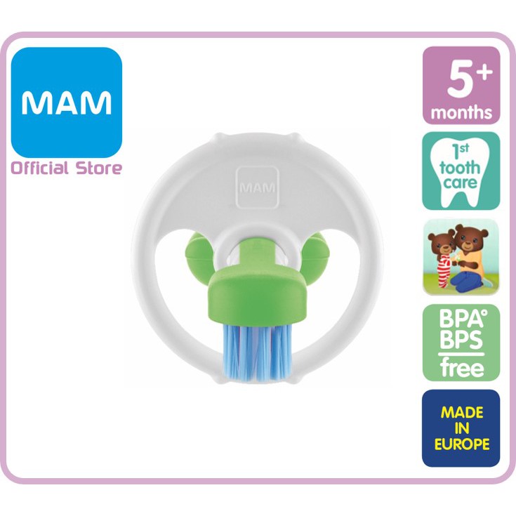 MAM แปรงสีฟันสำหรับเด็ก 5 เดือน ขึ้นไป พร้อมที่กันแปรงลงคอD291 - mambabythailand - ThaiPick