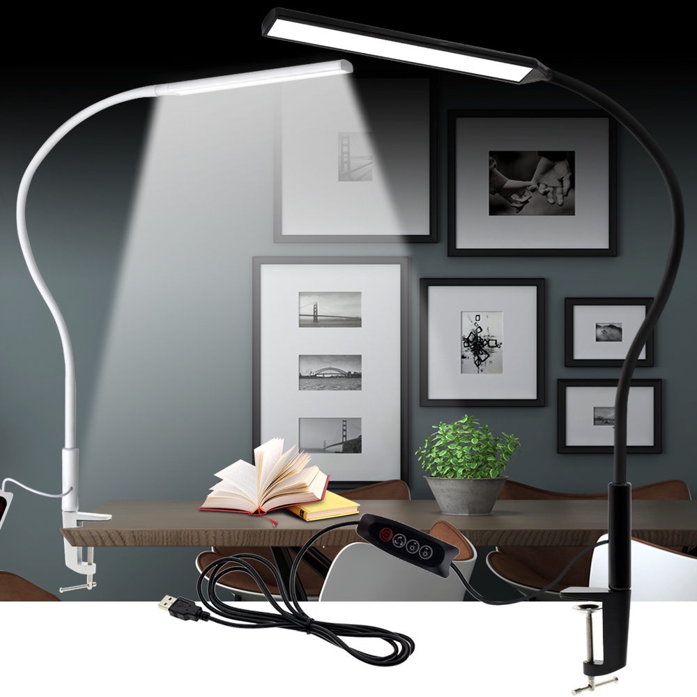 โคมไฟตั้งโต๊ะ10W LED Cli Long Arm Desk Light Flexible Eyerotected Lam ...