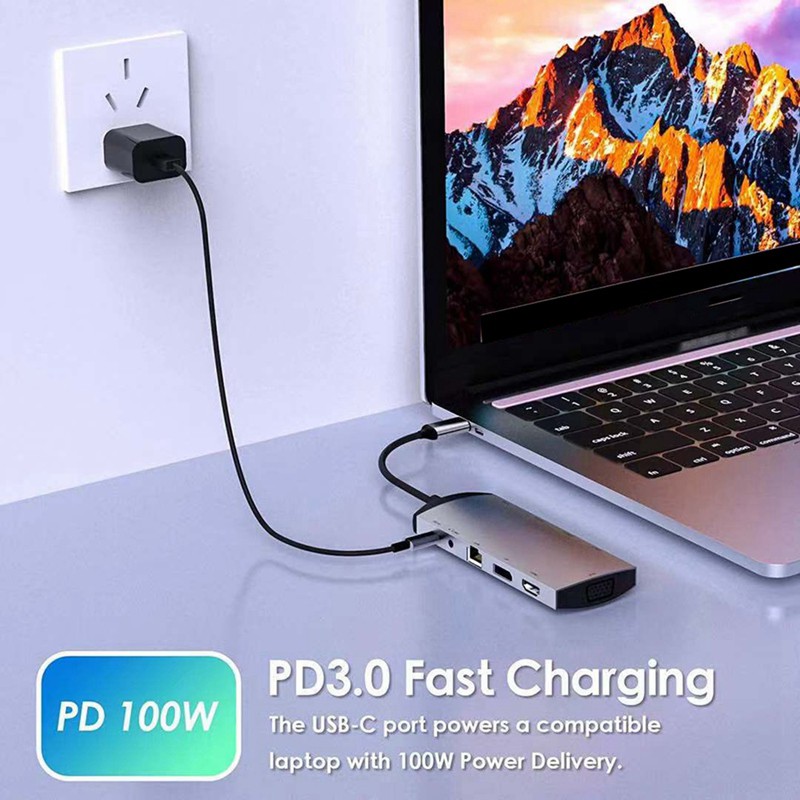 11 In 1 Usb - C Type C Hub Usb 3 . 0 2 . 0 Multi 11 พอร์ตแท่นชาร์จ ...