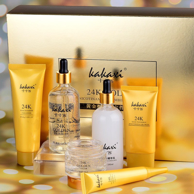 kakaxi 24k GOLD ชุด 6 ชิ้น เซ็ตบำรุงหน้า ไฮยาเข้มข้น เซรั่ม น้ำตบ ให้ ...