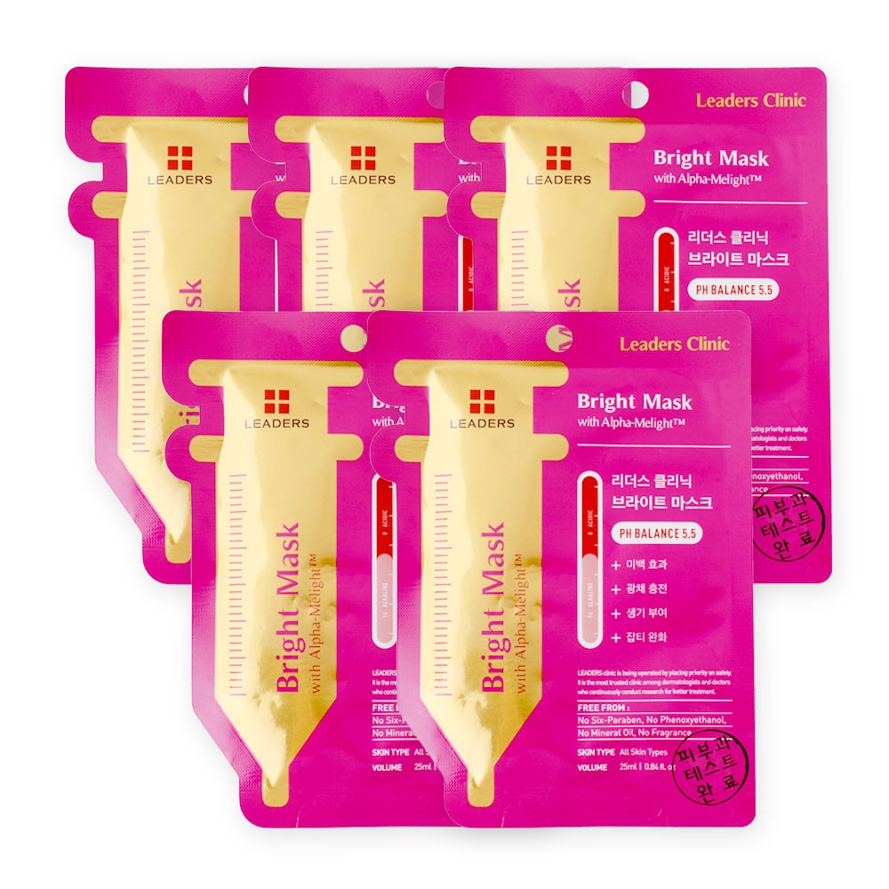 Leaders Clinic Bright Mask With Alpha-Melight Set 5 Sheets. - konvy ...