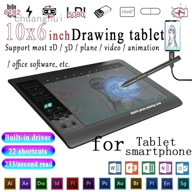 【Best Quality】Graphic Tablet Drawing Pad with Digital Pen Quick Reading ...