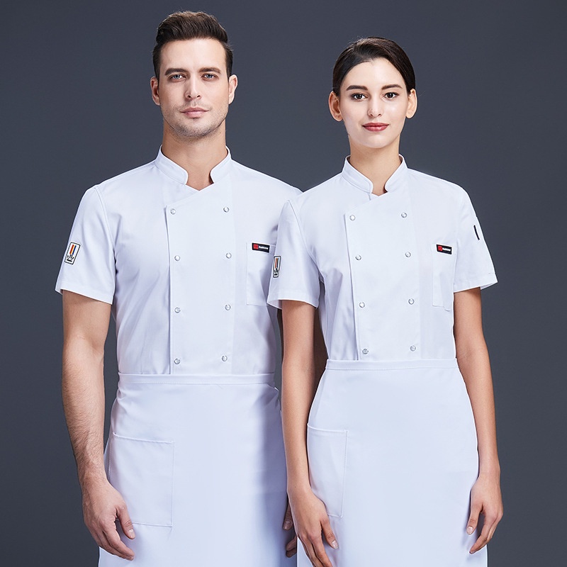 Hotel Catering Chef Clothes Short-Sleeved Summer Mens Thin Western ...