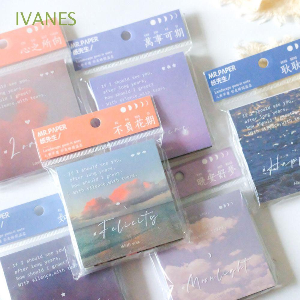 IVANES Creative Galaxy Memo Pads Landscape Planner Stickers Kawaii ...
