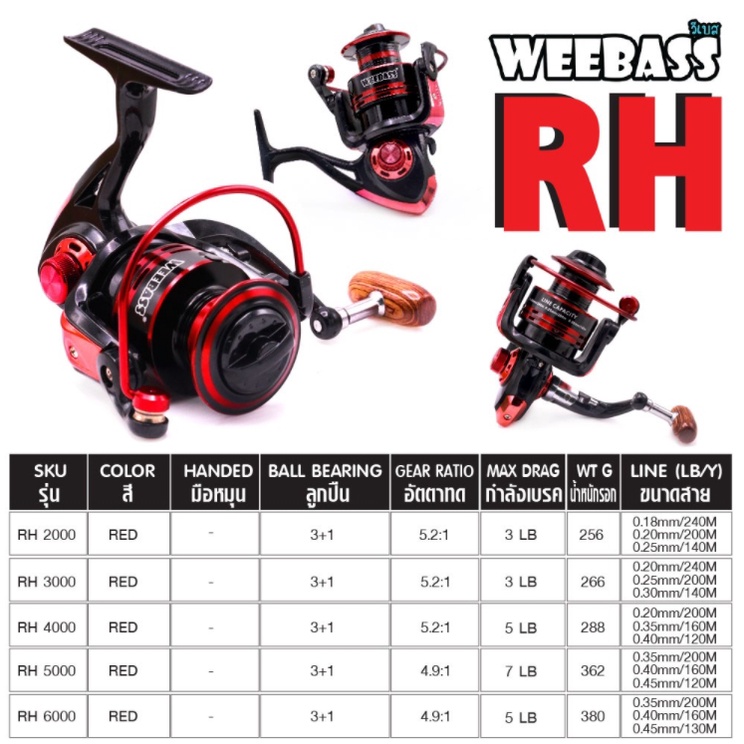 รอก รอกตกปลา รอกสปิน WEEBASS REEL - RH - wotshop - ThaiPick