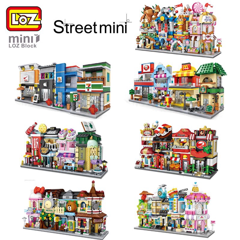 อิฐ LOZ มินิ Building Blocks Street เมืองตัดผมเบเกอรี่รูปภาพ Clothing ...