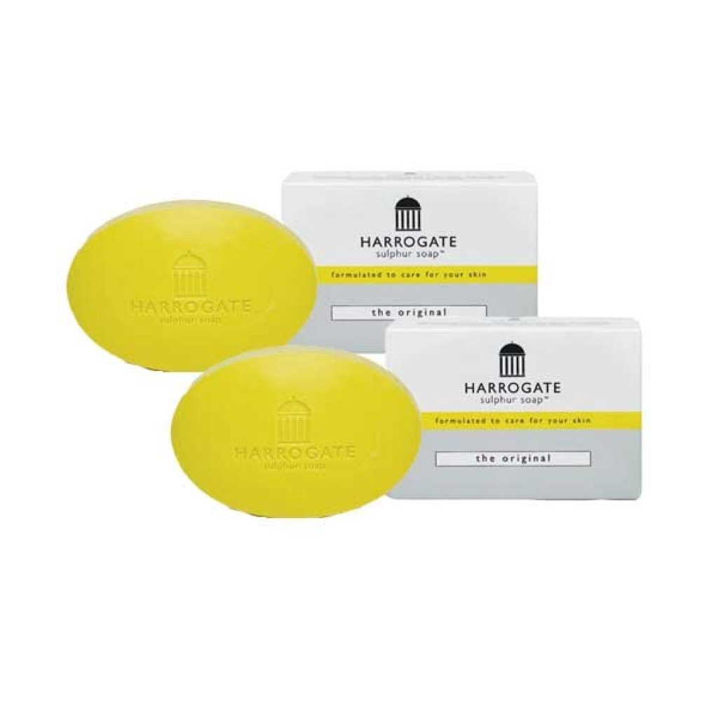 Harrogate soap ฮาโรเกต สบู่ซัลเฟอร์ สบู่น้ำแร่ รักษาสิว x2 50 g ...