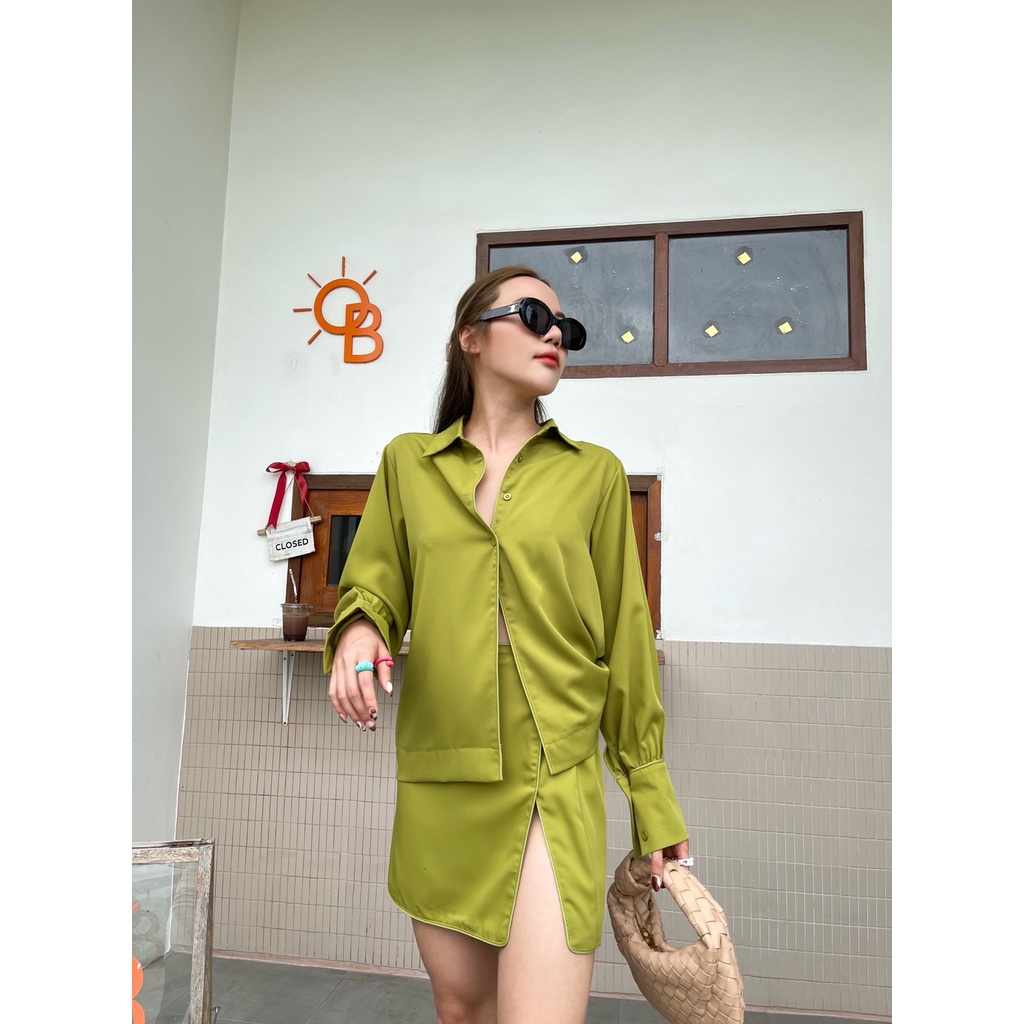 Nudeaholic New in ????ชุดเซ็ตเสื้อเชิ้ต คอปก แขนยาวเพิ่มลูกเล่นความชิค ...