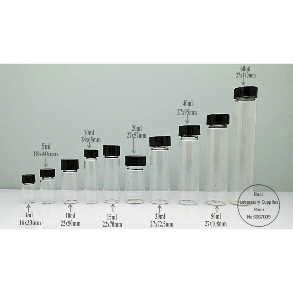 Lab 2ml To 60ml Clear Glass Sample Vial Laboratory Reagent Medicine ...