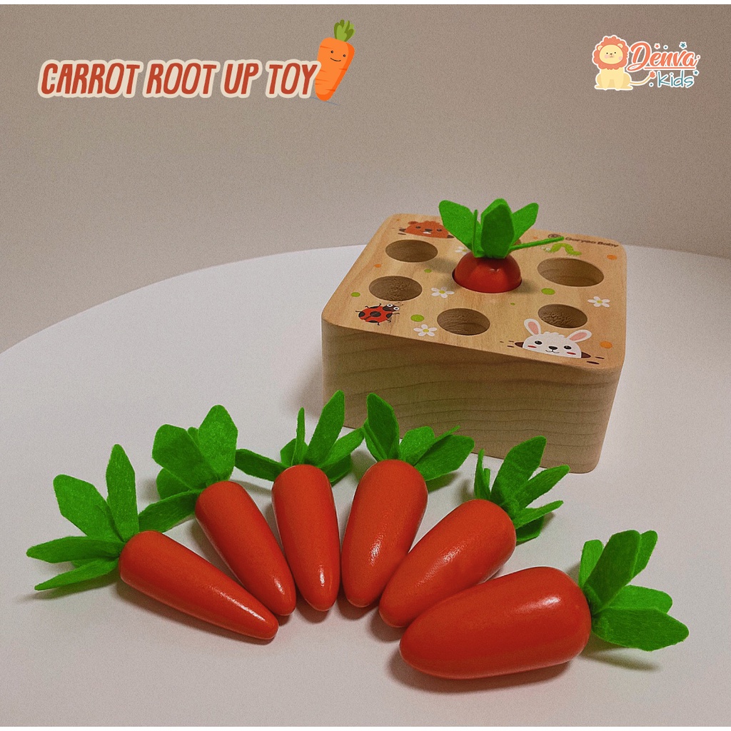 Denva.kids Carrot root up toy ของเล่นบล็อคไม้รูปแครอท - denva.kids ...